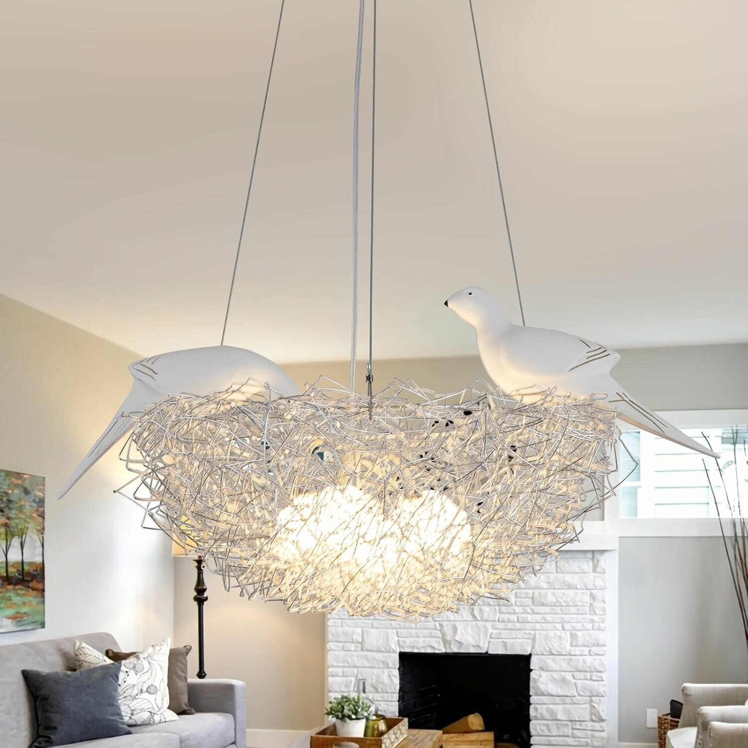 Подвесной светильник в виде птичьей клетки