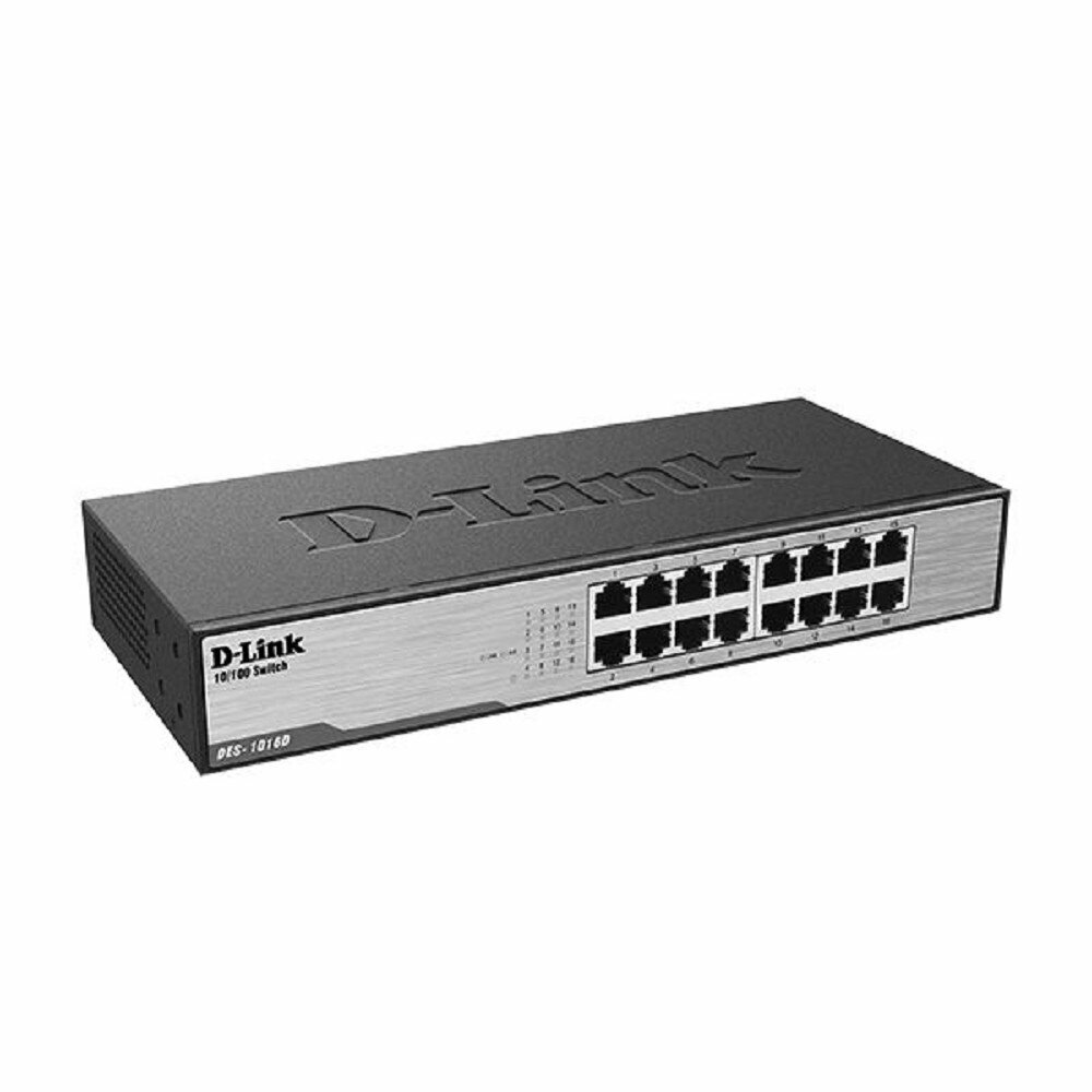Коммутатор D-Link DES-1016D/I1A Неуправляемый коммутатор с 16 портами 10/100Base-TX