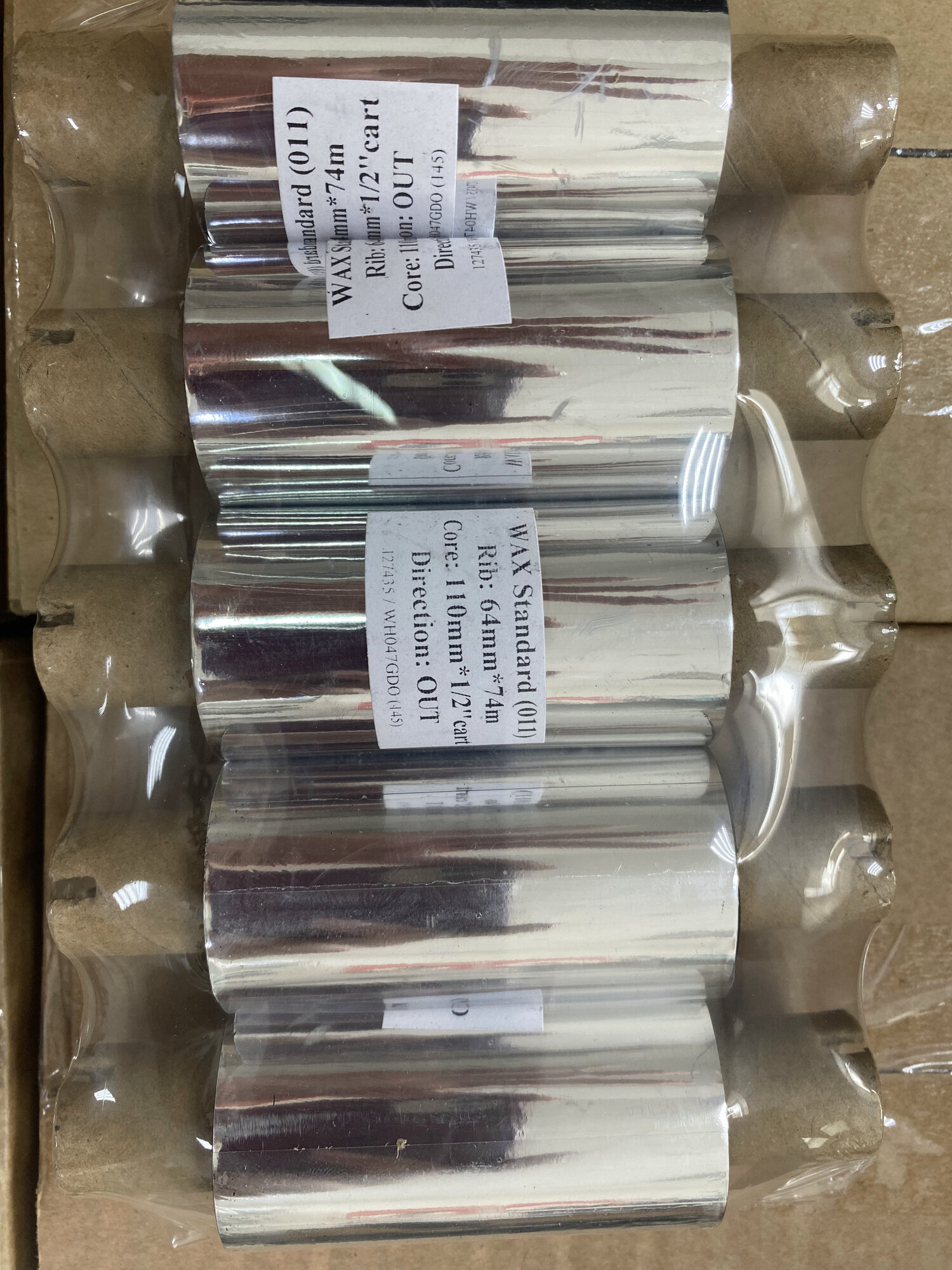 Красящая лента ( риббон) WAX 74м/64мм/ вт.110мм (20шт)