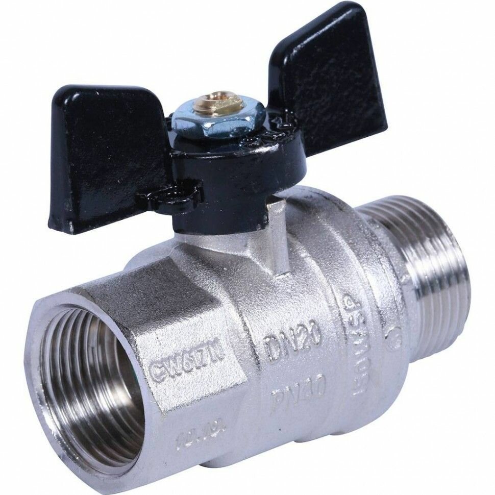 Кран шаровый НВ 3/4' BUGATTI бабочка