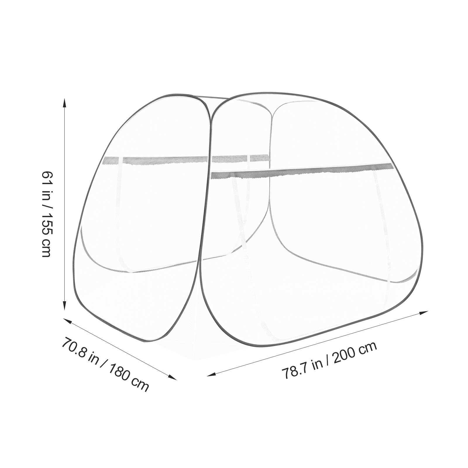 Сетка Для Кровати С Полной Защитой Два Входа Размер 200.00X180.00X155.00CM