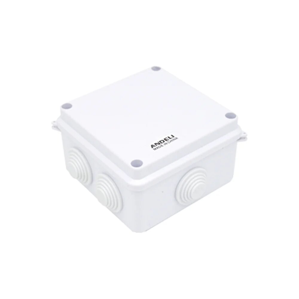Распаячная коробка с крышкой ANDELI 85x85x50 на 7 входов (с сальниками) IP55 ADL18-600