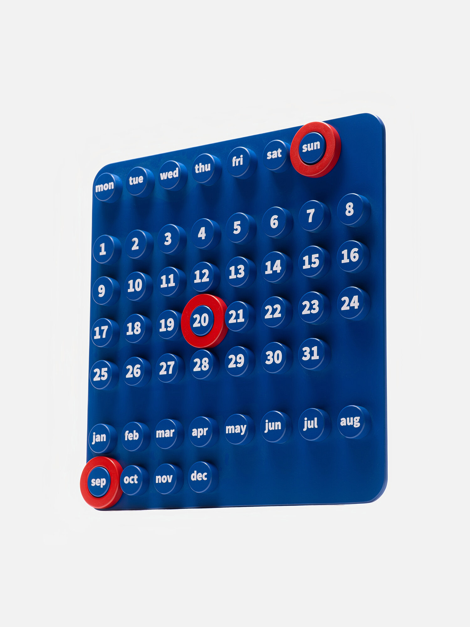 Дизайнерский вечный календарь, подарочный, 50см на 50см, синий