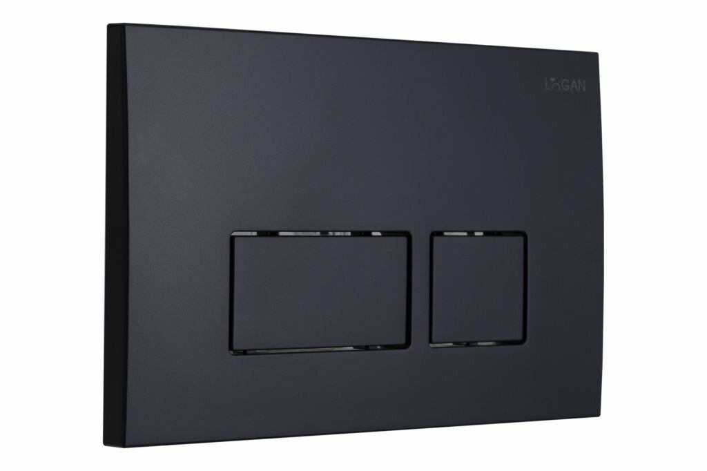 Кнопка смыва Logan Space, двойная, черный матовый, квадратная, для инсталляции