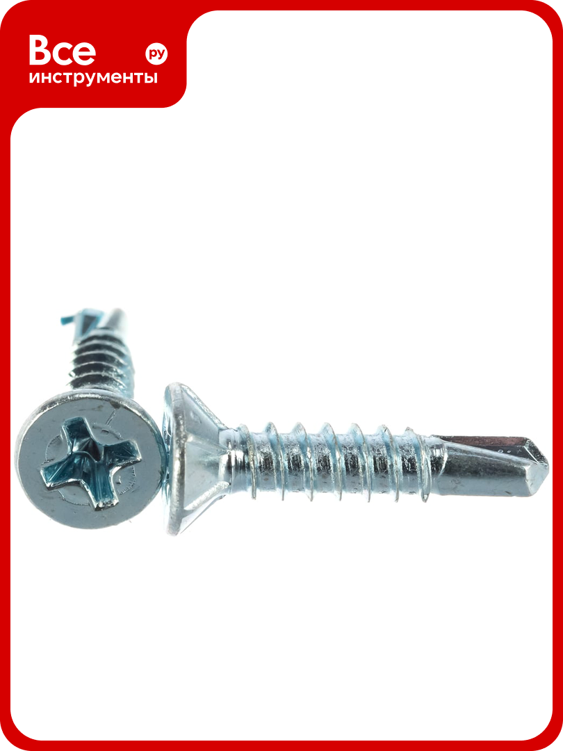 Оконный саморез Госкреп, белый, сверло 3,9х19 40 шт. 1-0021740, для монтажа армирующего профиля пвх окнам для