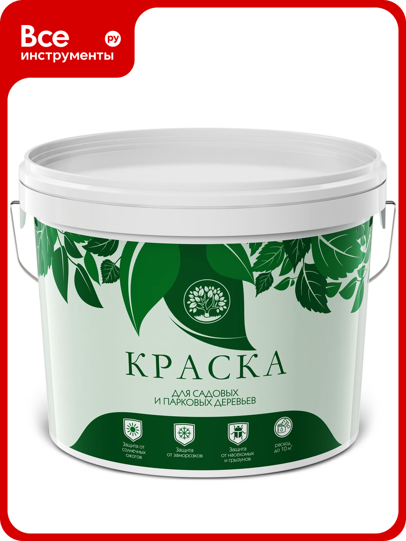 Краска для садовых деревьев ярославские краски ярко садовод белая, ведро 3 кг О06943