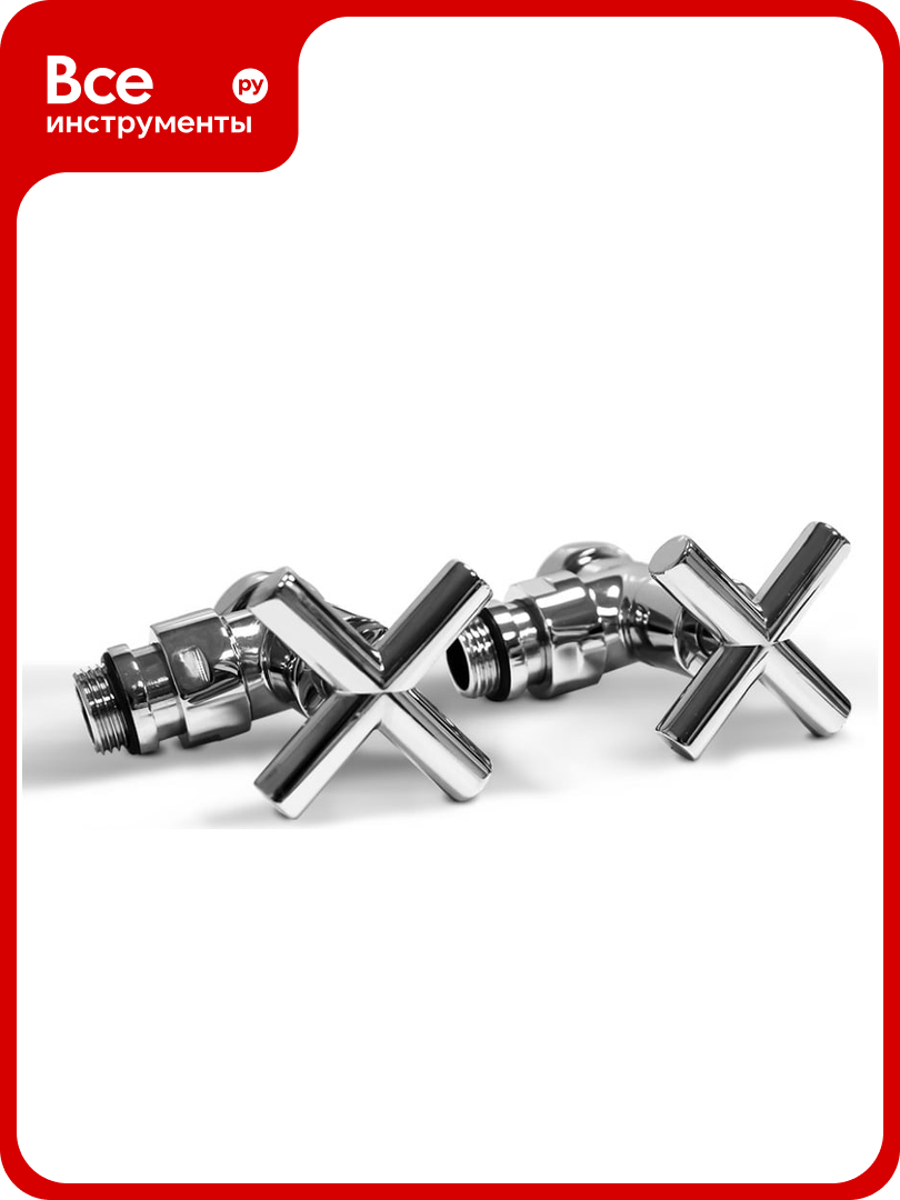 Угловой кран-вентиль ENERGY ручка крест, хром, 3/4х1/2 г/ш, пара УТ-УТ-00976