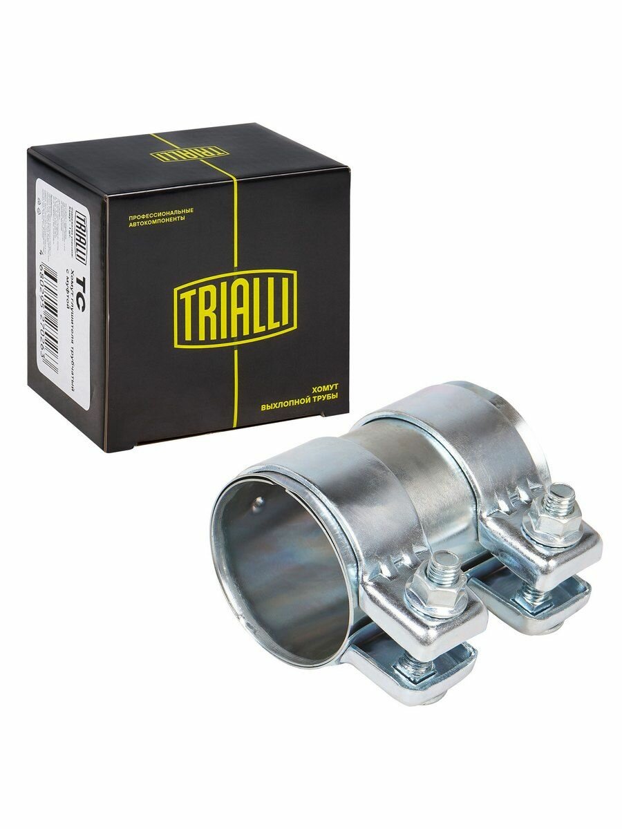 Хомут глушителя трубчатый с муфтой D 60 мм L 95 мм, TRIALLI TC60Z