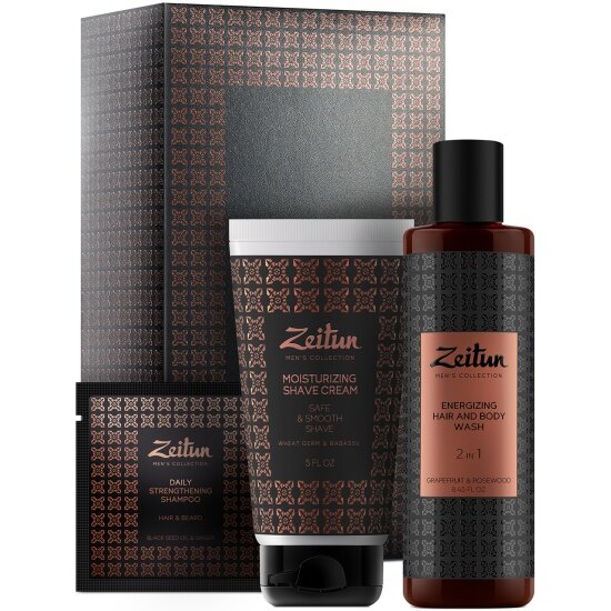 Подарочный набор Zeitun Только для него (крем для бритья + гель для душа 2-в-1 + шампунь)