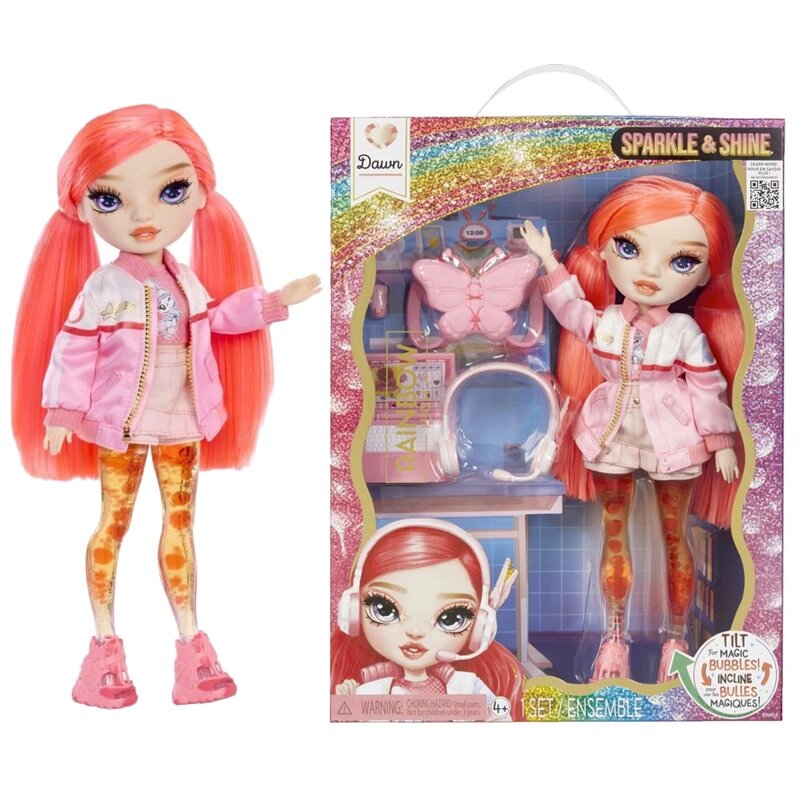 Кукла Rainbow High Shadow 12-го поколения, лимитированная версия с черно-белыми тенями и возможностью смены одежды