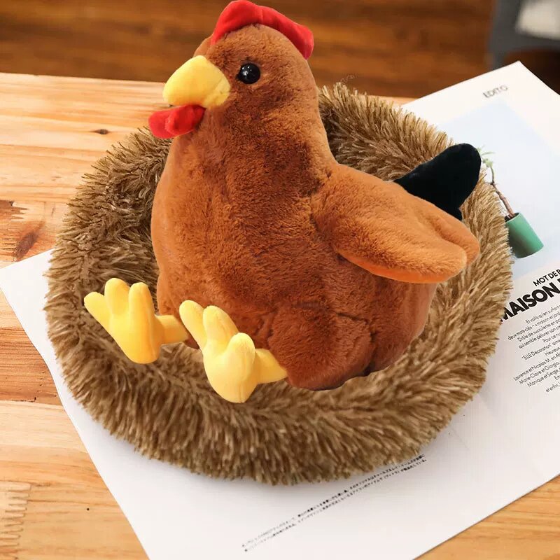Милый реалистичный плюшевый кулик, кукла-цыпленок, подарок на день рождения для мальчиков и девочек Коричневый петух +