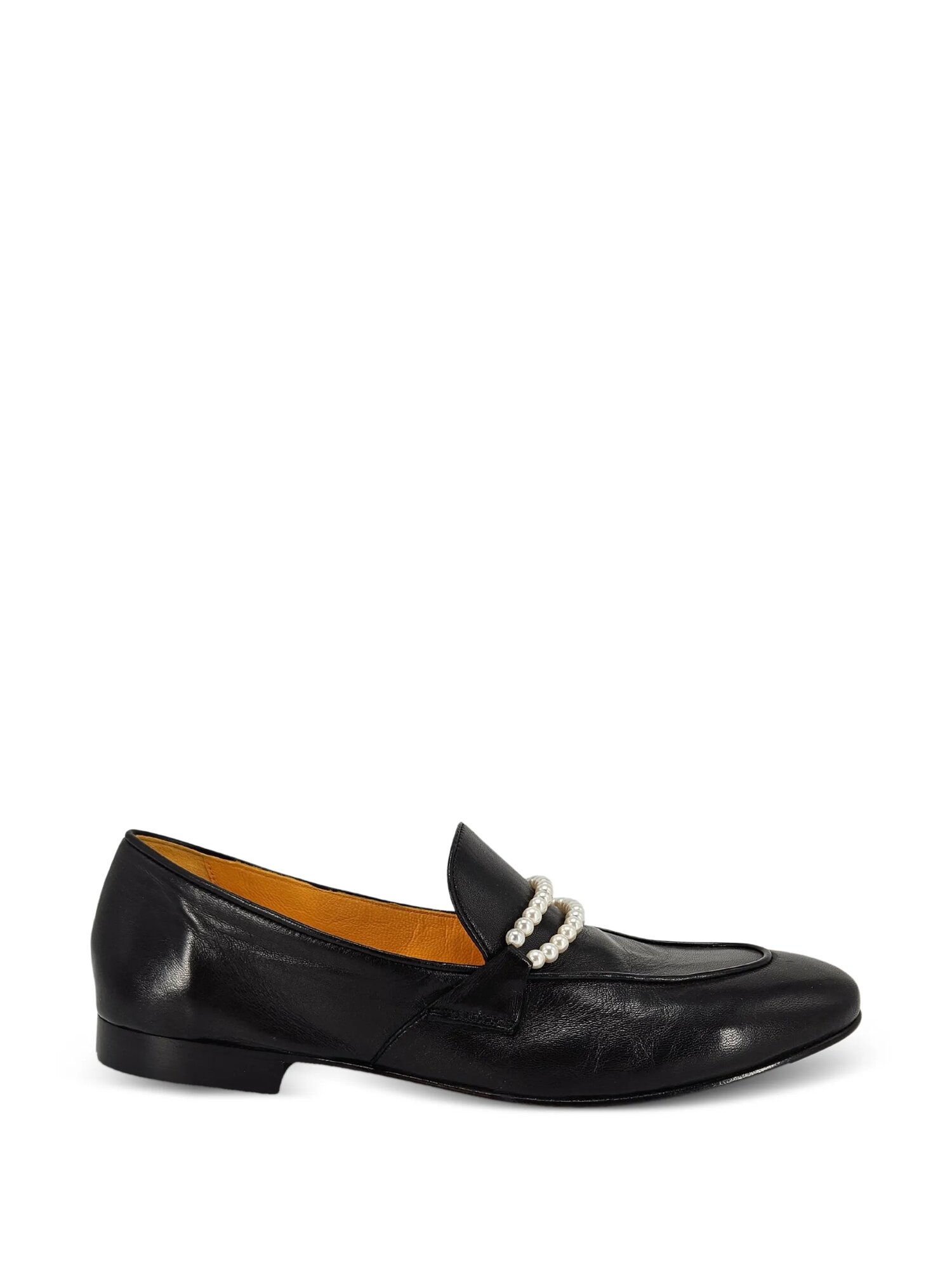Лоферы Leather pearl-detail loafers