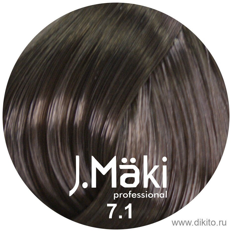 J.Maki Стойкий краситель для волос, 7.1 Пепельный русый, 60 мл