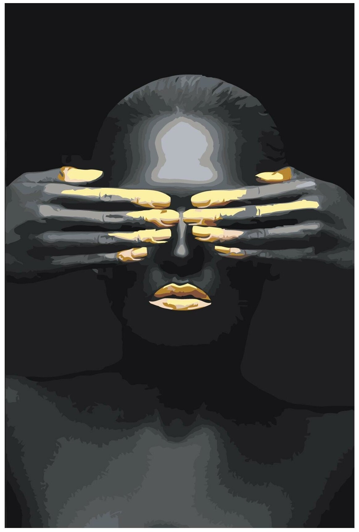 Африканка с закрытыми глазами Раскраска картина по номерам на холсте