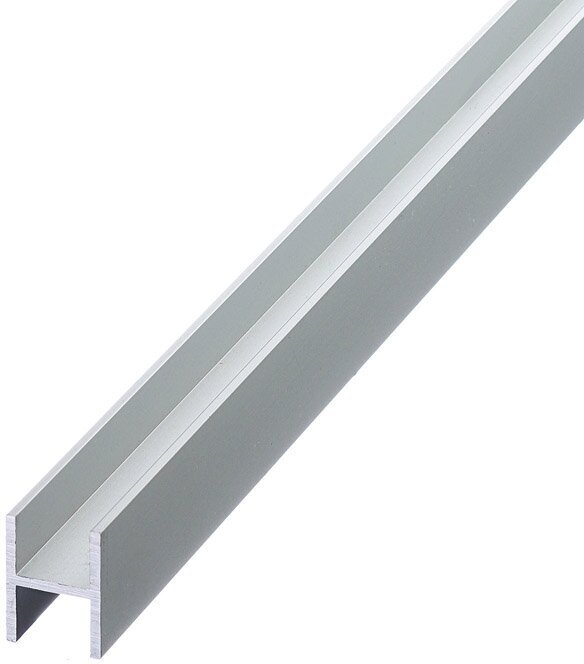 Профиль алюминиевый H-образный 18х13х18х1,5х1000 мм анодированный