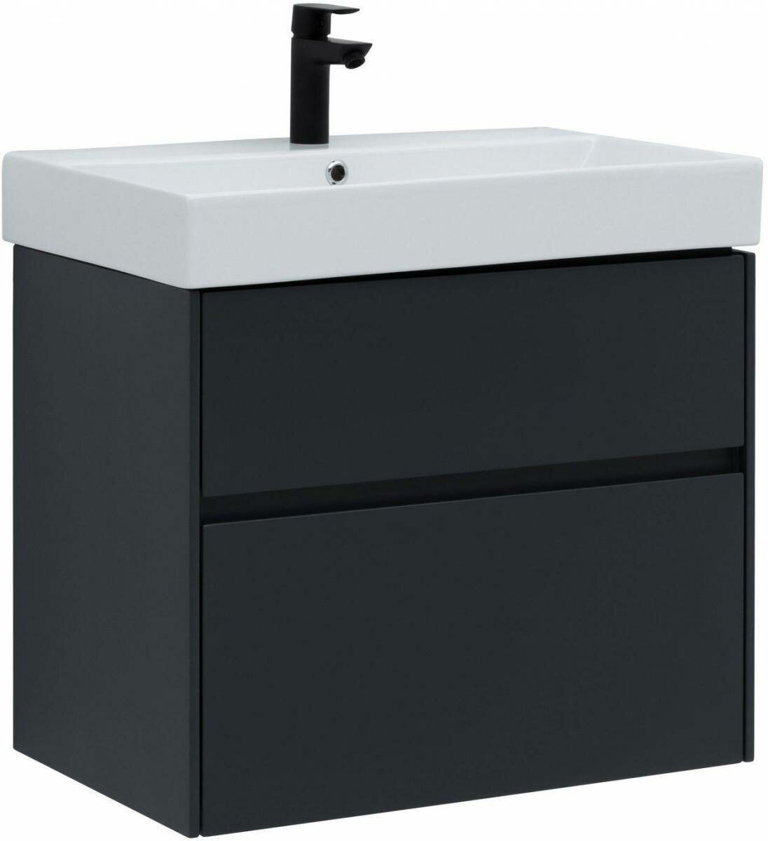 Тумба с раковиной Aquanet Бруклин 70 антрацит матовый