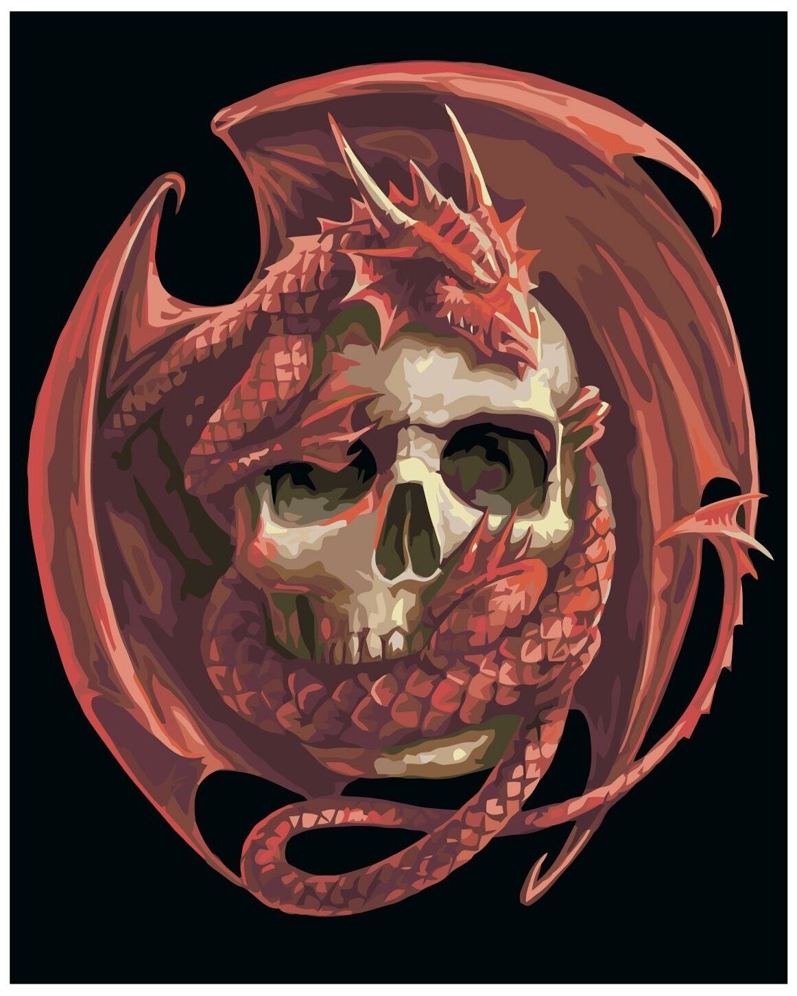 Власть дракона Раскраска по номерам на холсте Живопись по номерам