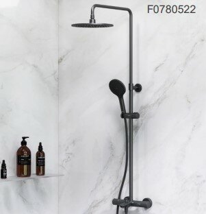 Душевая система Am.Pm Like F0780522, с термостатом, черный матовый