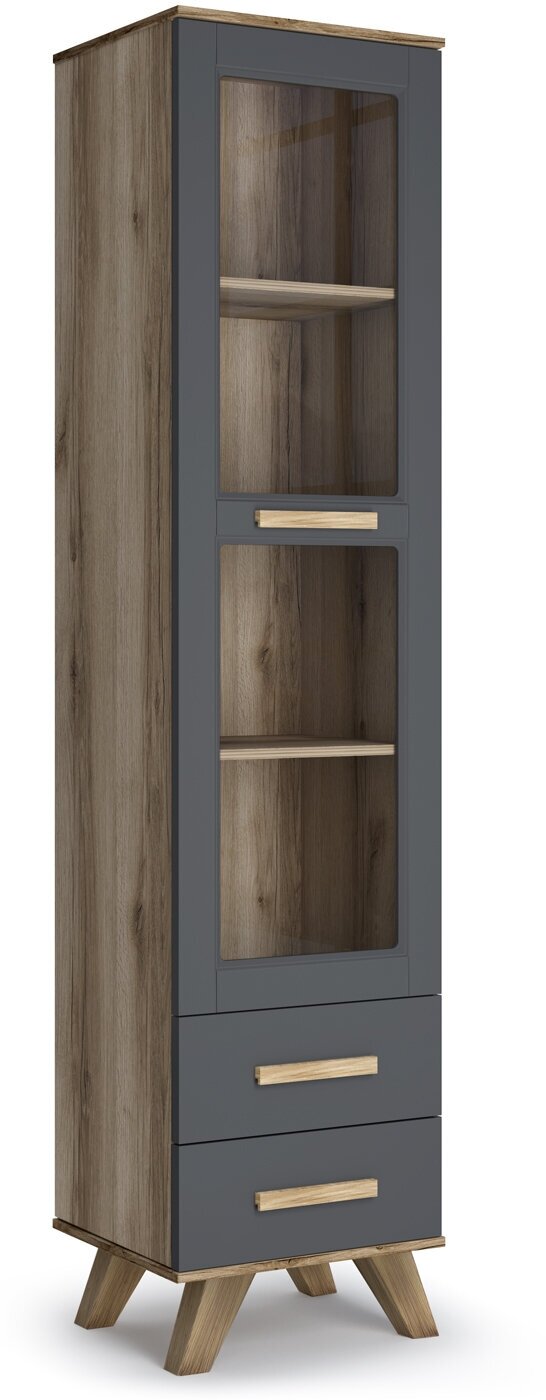 Вега скандинавия Шкаф-витрина 450 Дуб Каньон, силк флай (Кураж)