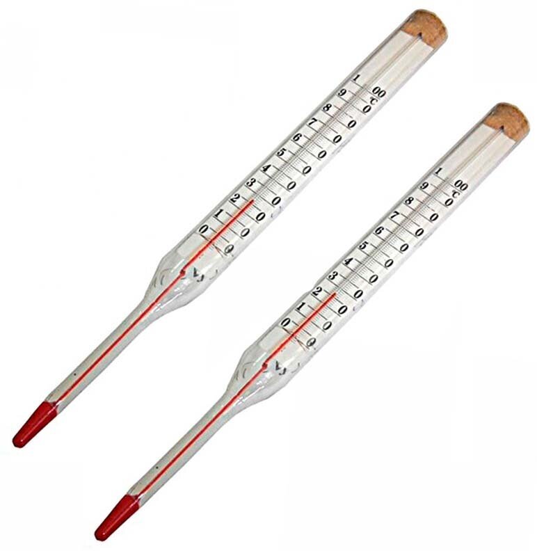 Термометр стеклянный керосиновый СП-2П N2 0+100°С н/ч 100 мм 2 шт.