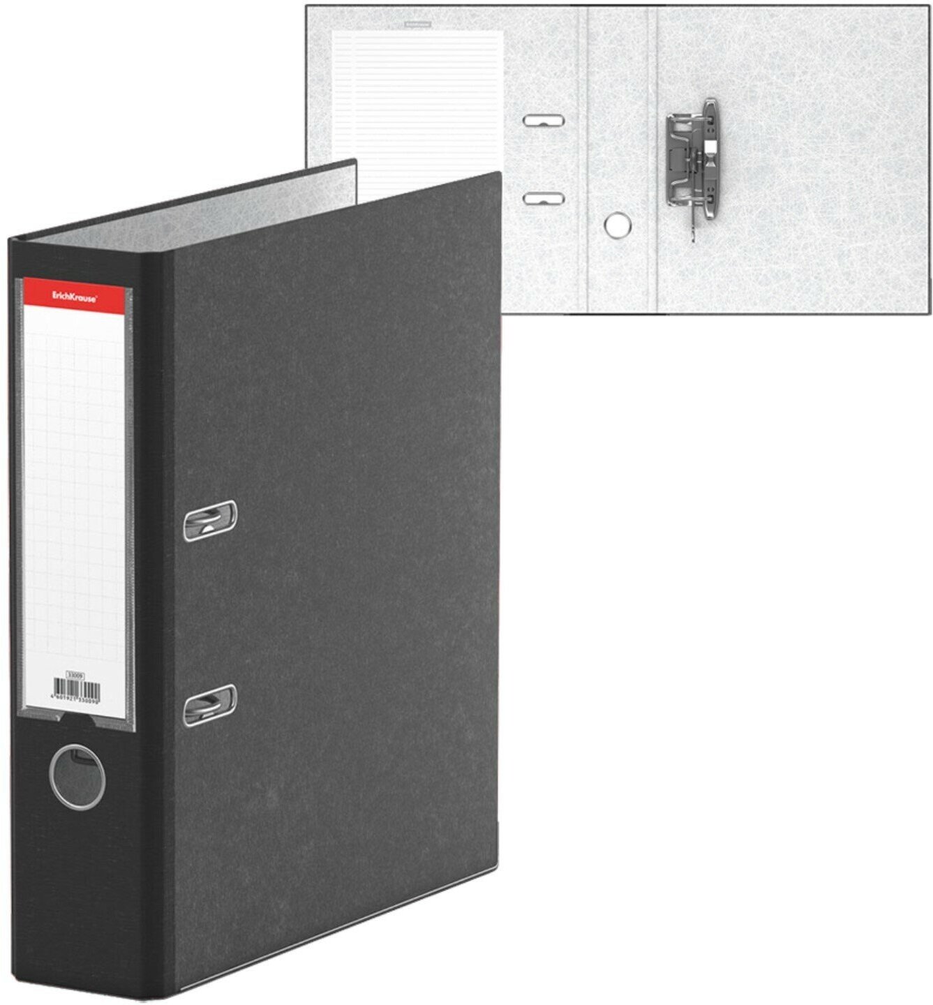 Папка-регистратор А4, 70 мм Original Pro, собранная, мраморная, черный, пластиковый карман, металлический кант, картон 2 мм, вместимость 450 листов