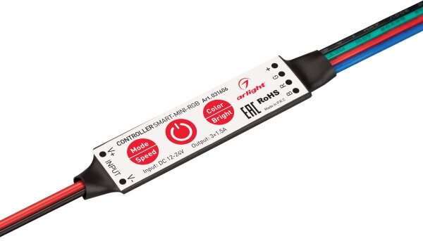 Контроллер Arlight Контроллер SMART-MINI-RGB (12-24V, 3x1.5A)