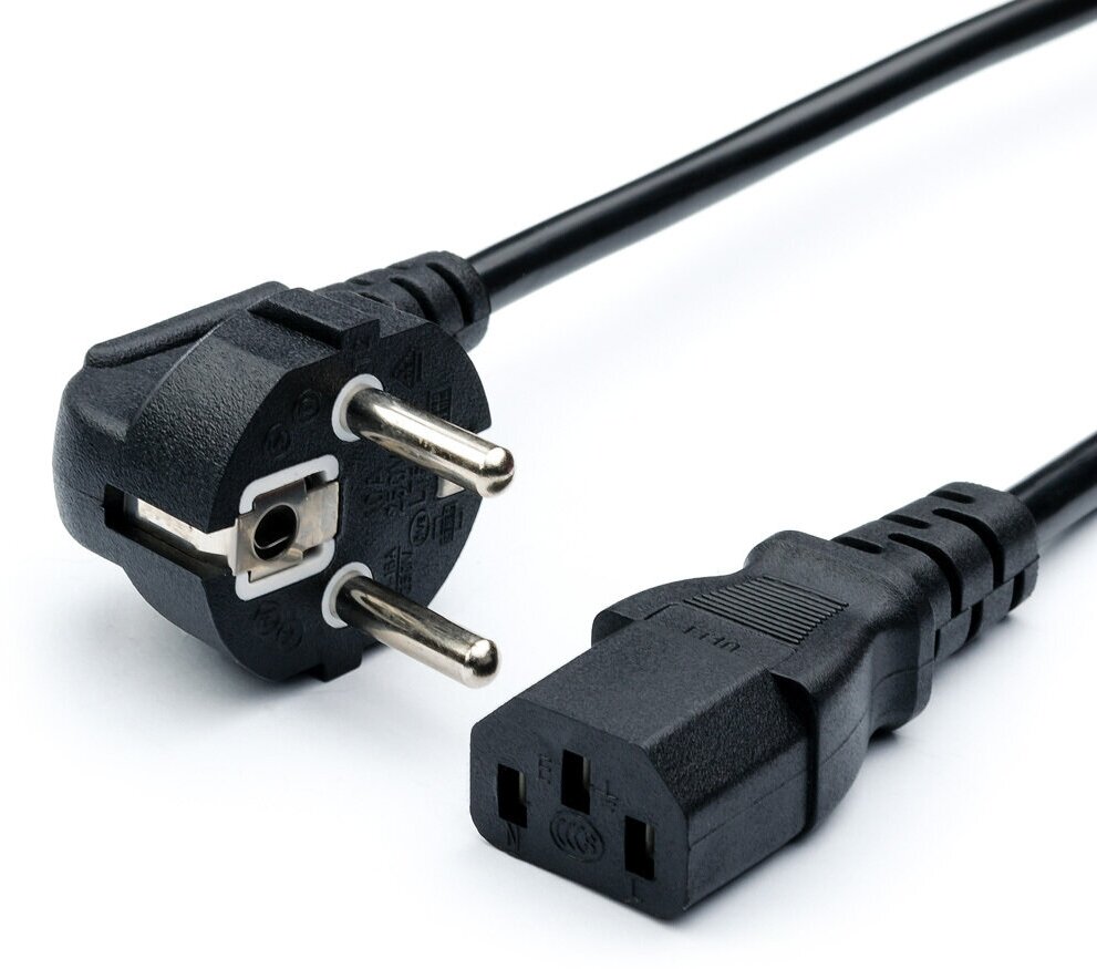 Шнур сетевой для компьютерной техники с кабелем 0.75мм2 1.8м