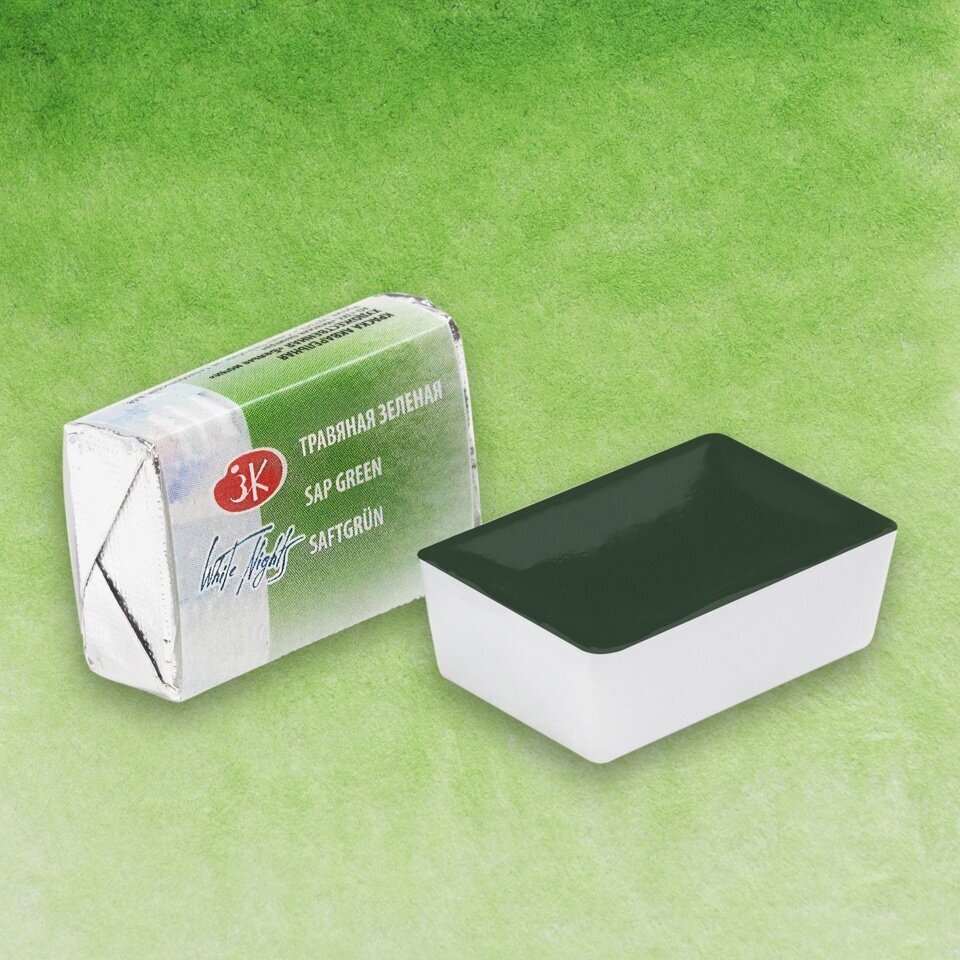 Краска акварель белые ночи цв.№716 травяная зеленая кювета 2,5мл