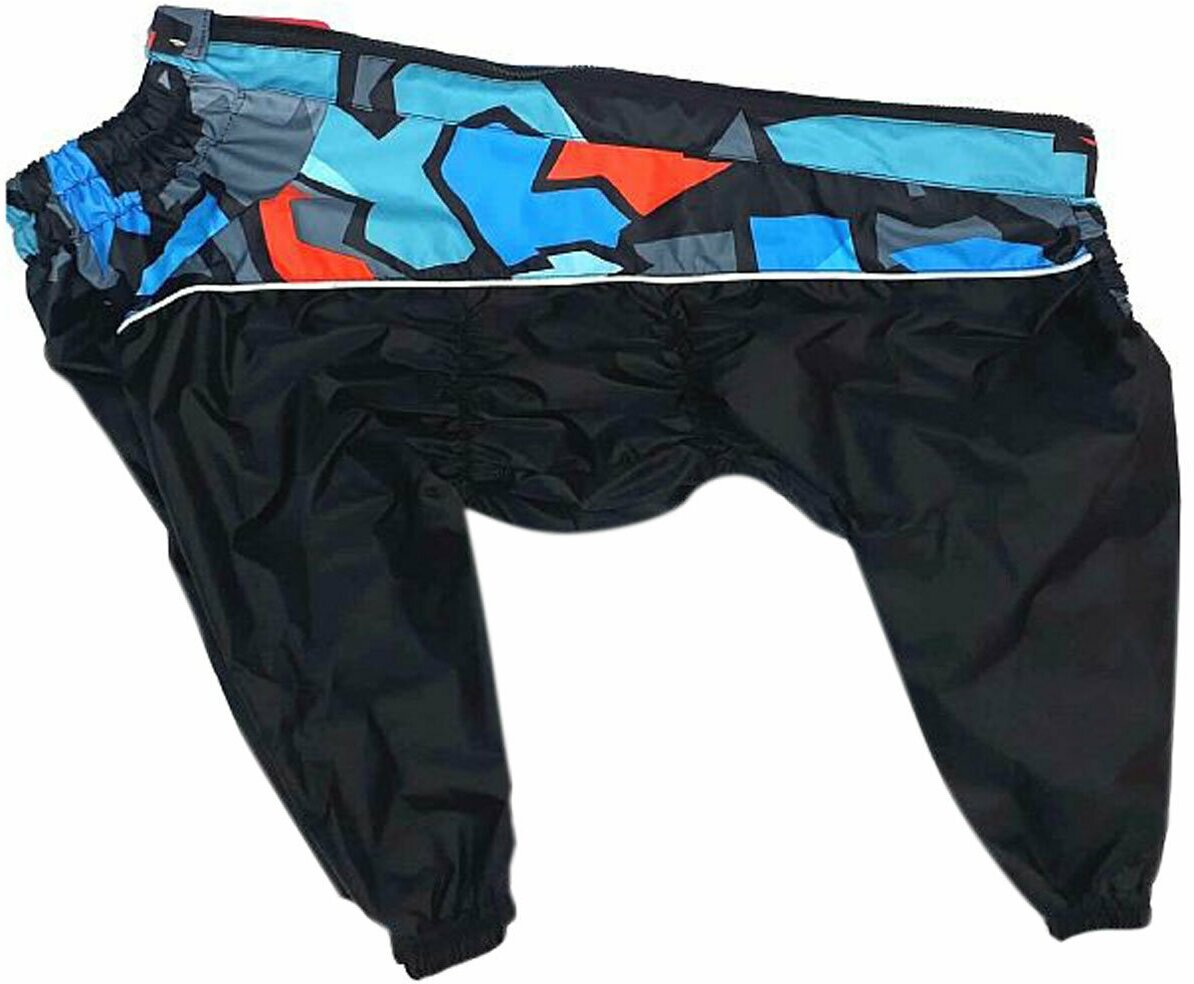 OSSO FASHION дождевик для собак всех пород черный со вставками для мальчиков (50-1)