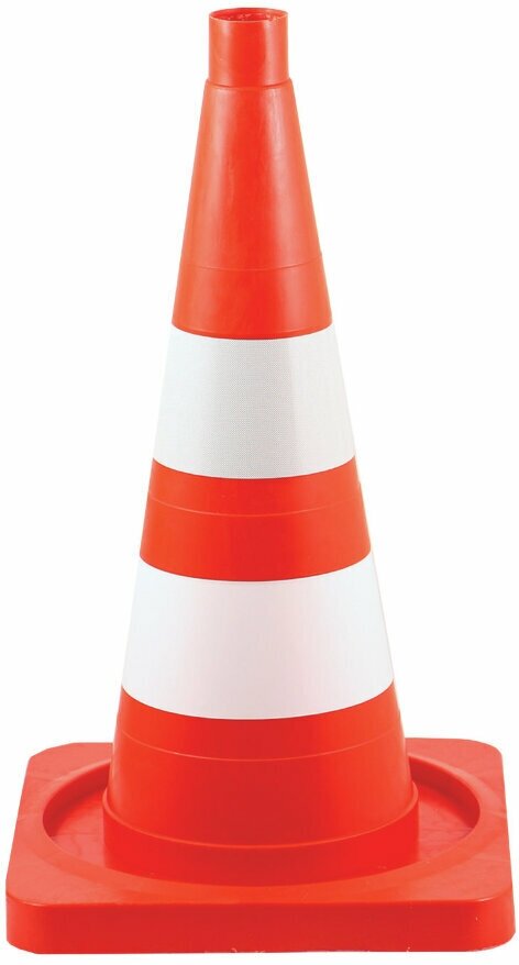 Конус сигнальный дорожный 510 мм КС-2.6 с белой и светоотражающей полосами, упругий, КС-2.6-П, 610830
