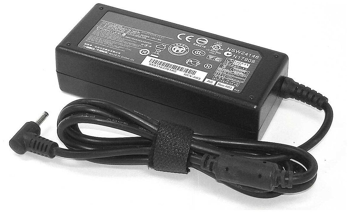 Блок питания (сетевой адаптер) для ноутбуков Asus 19V 3.42A 65W 3.0×1.1 мм черный, с сетевым кабелем