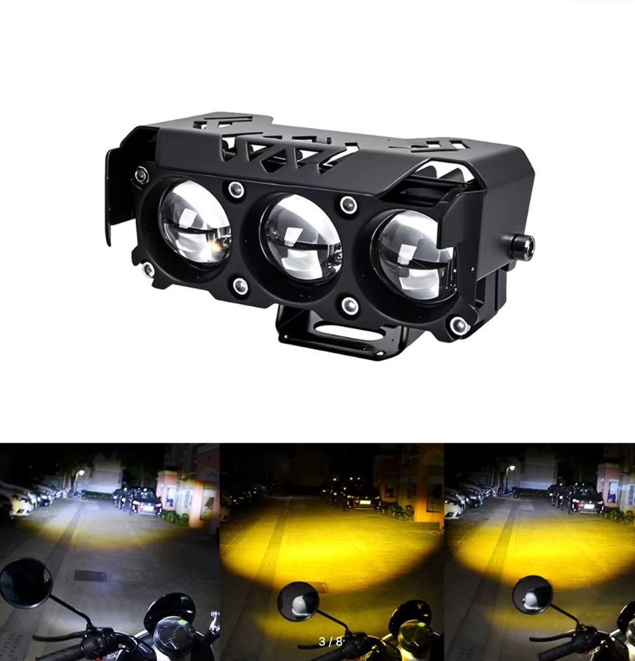 30W LED-прожектор 3 линзы с крышкой (жёлтый/белый свет)