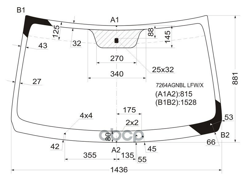 Стекло лобовое LADA Largus 12- / Renault Logan 04-16 XYG арт. 7264AGNBL LFW/X