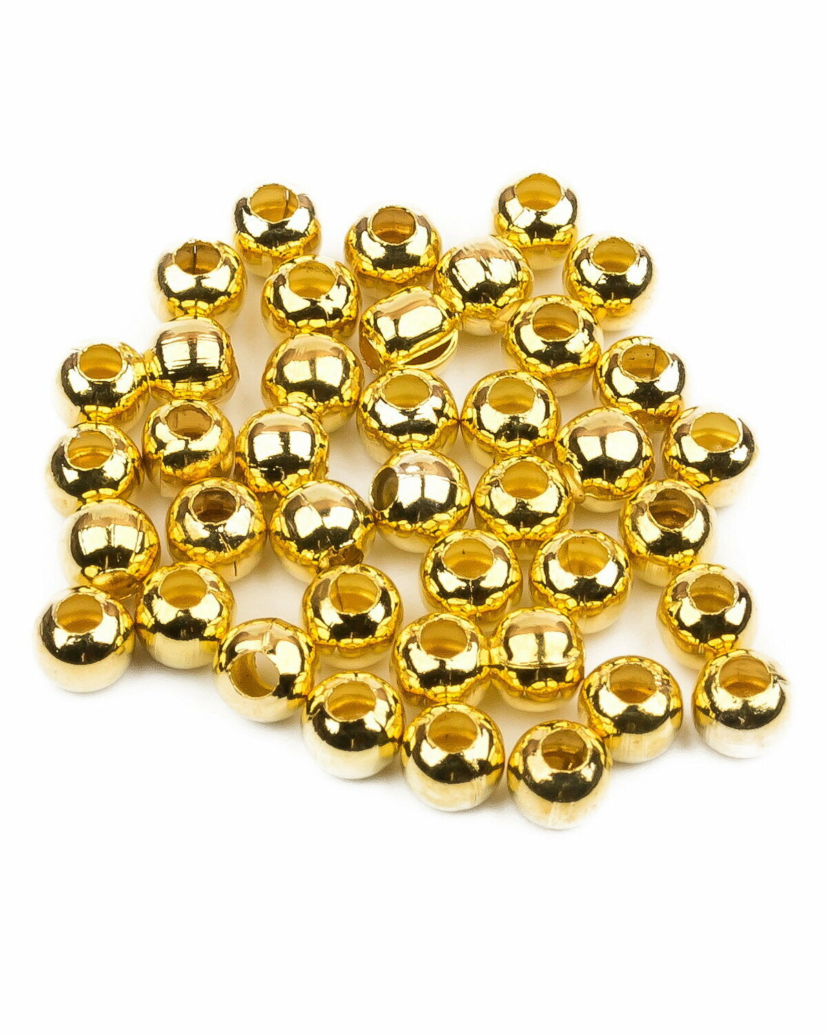 Бусины металлические круглые, цвет золото, размер 4 мм, 40 штук