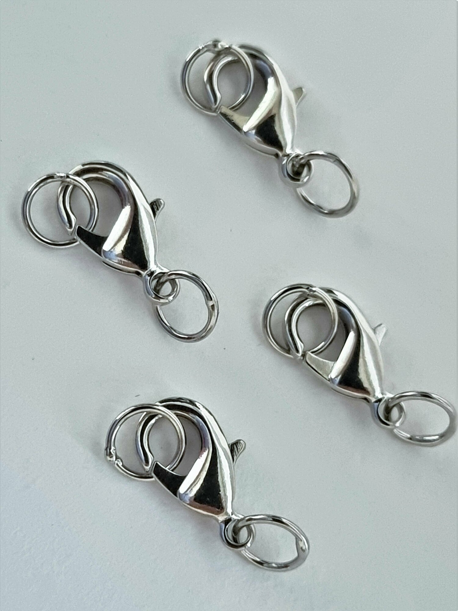 Карабины 15х8мм. Родий. 4шт.