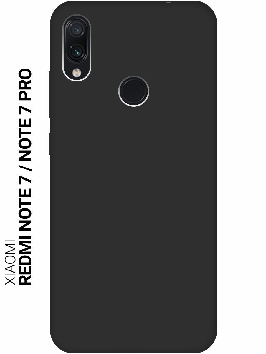 Матовый Soft Touch силиконовый чехол на Xiaomi Redmi Note 7, Note 7 Pro, Сяоми Редми Ноут 7, Ноут 7 Про черный