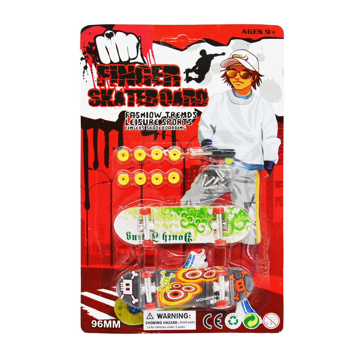 Фингерборд c запчастями (2 шт.) / Пальчиковый скейтборд / Фингерскейт (красный)