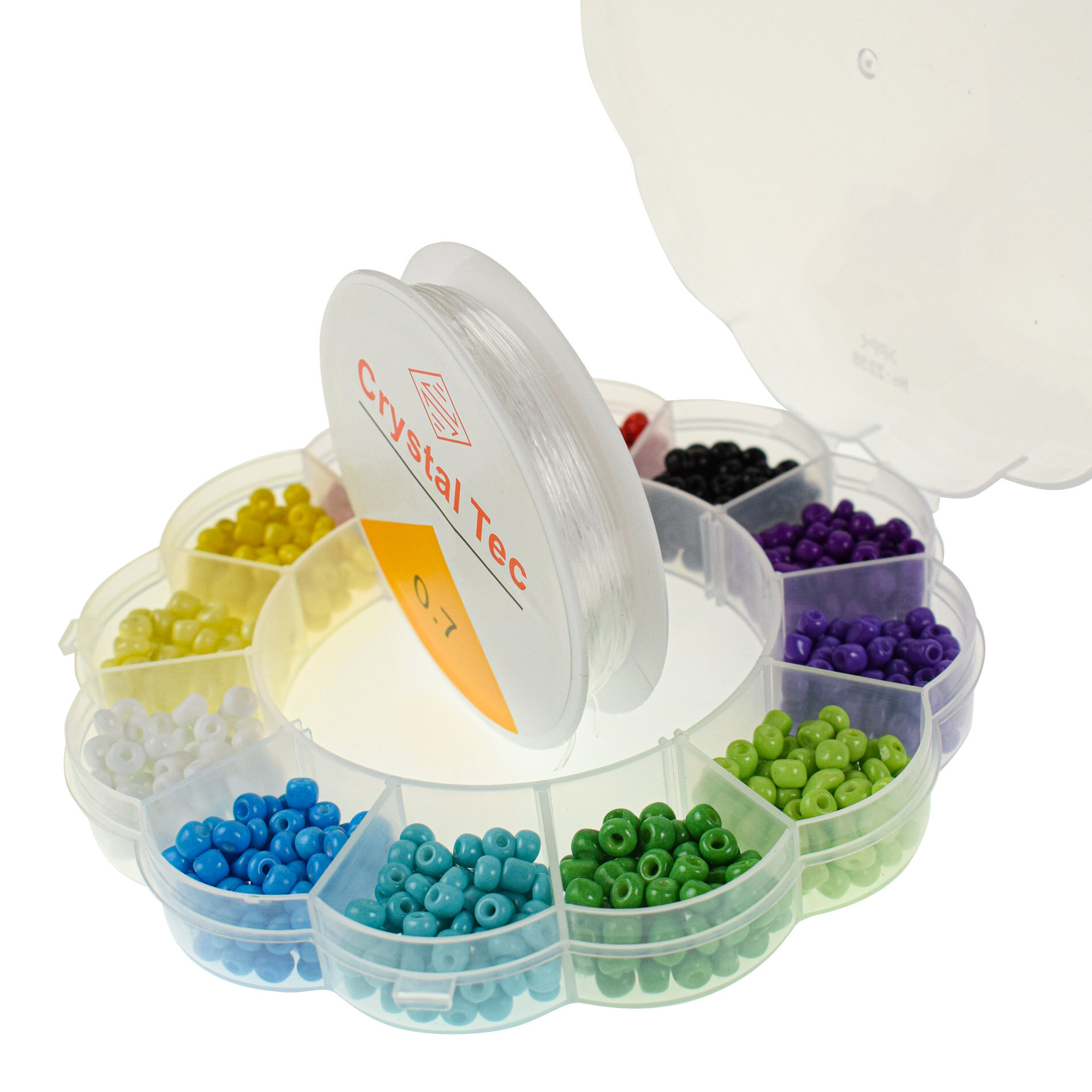 Набор пластикового бисера, палитра 12 цветов, разноцветный, подарок