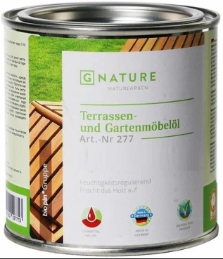 Масло для Террас и Садовой Мебели Gnature 277 Terrassen und Gartenmobelol 2.5л 2090 Темно-Серый для Окраски и Обновления /Гнатур.