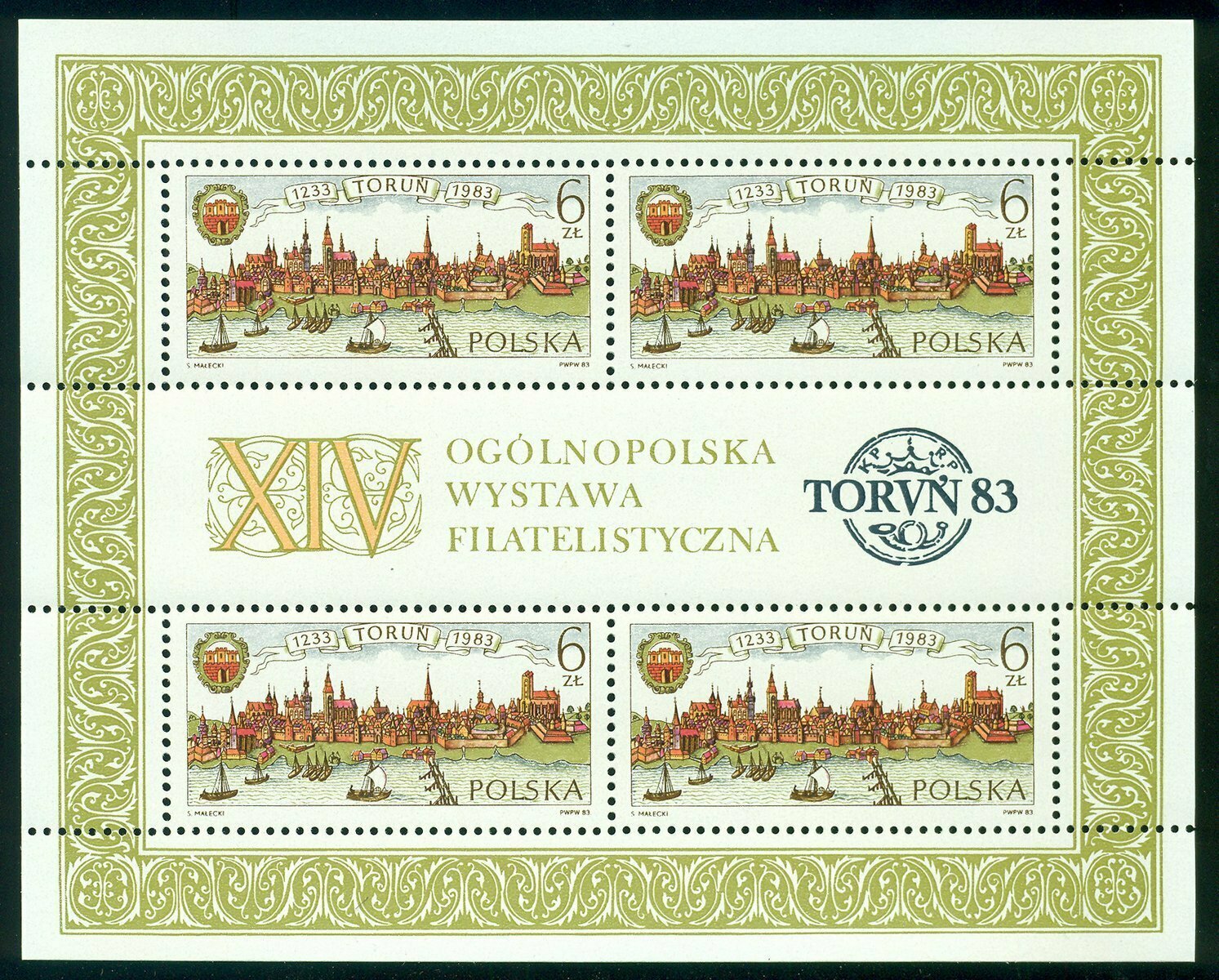 Почтовые марки Польша 1983г. "750-летие Торуня" Архитектура, Туризм MNH