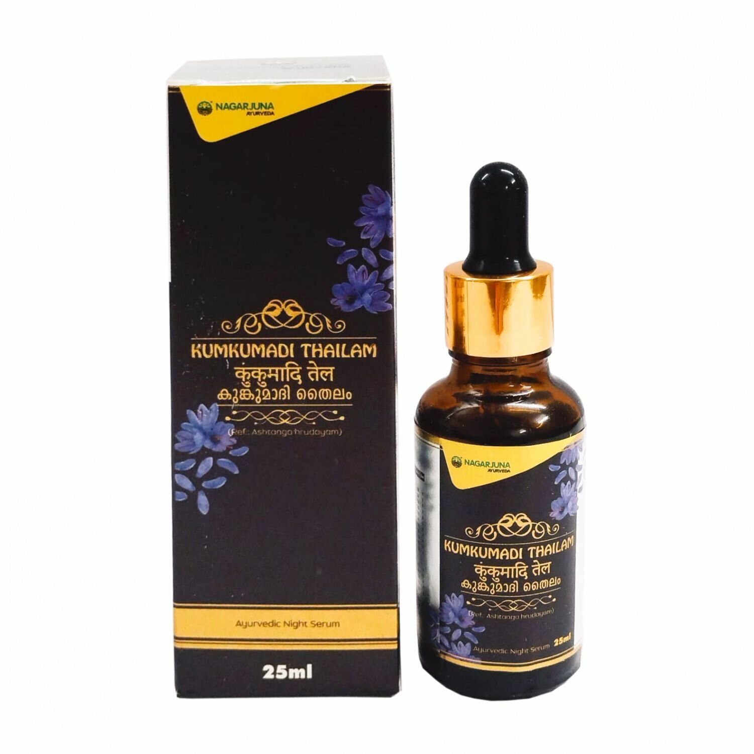 KUMKUMADI Thailam, Ayurvedic Night Serum, Nagarjuna (Аюрведическое ночное масло-сыворотка кумкумади, Нагарджуна), 25 мл.