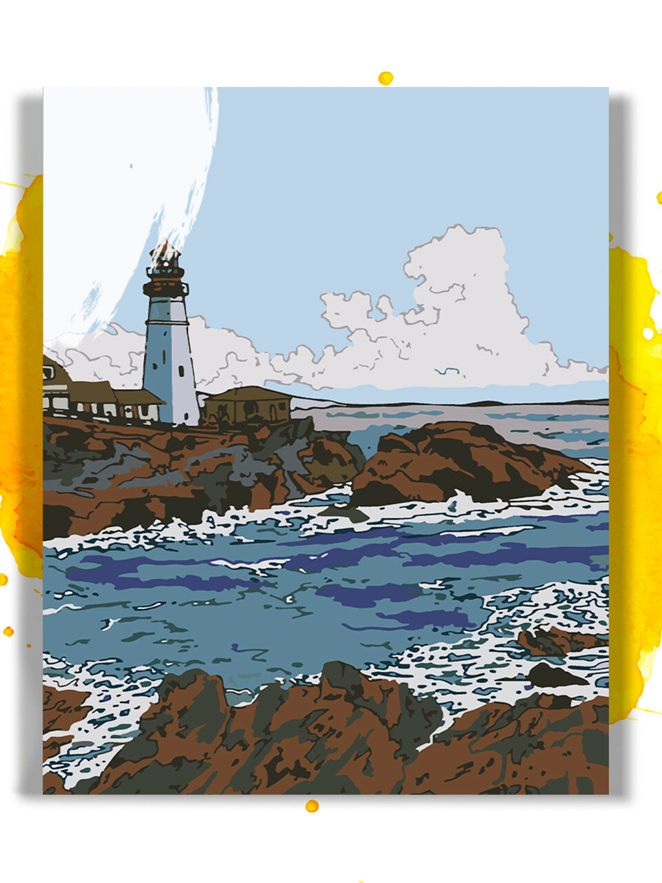 Картина по номерам на холсте Маяк на берегу, 40 х 50 см