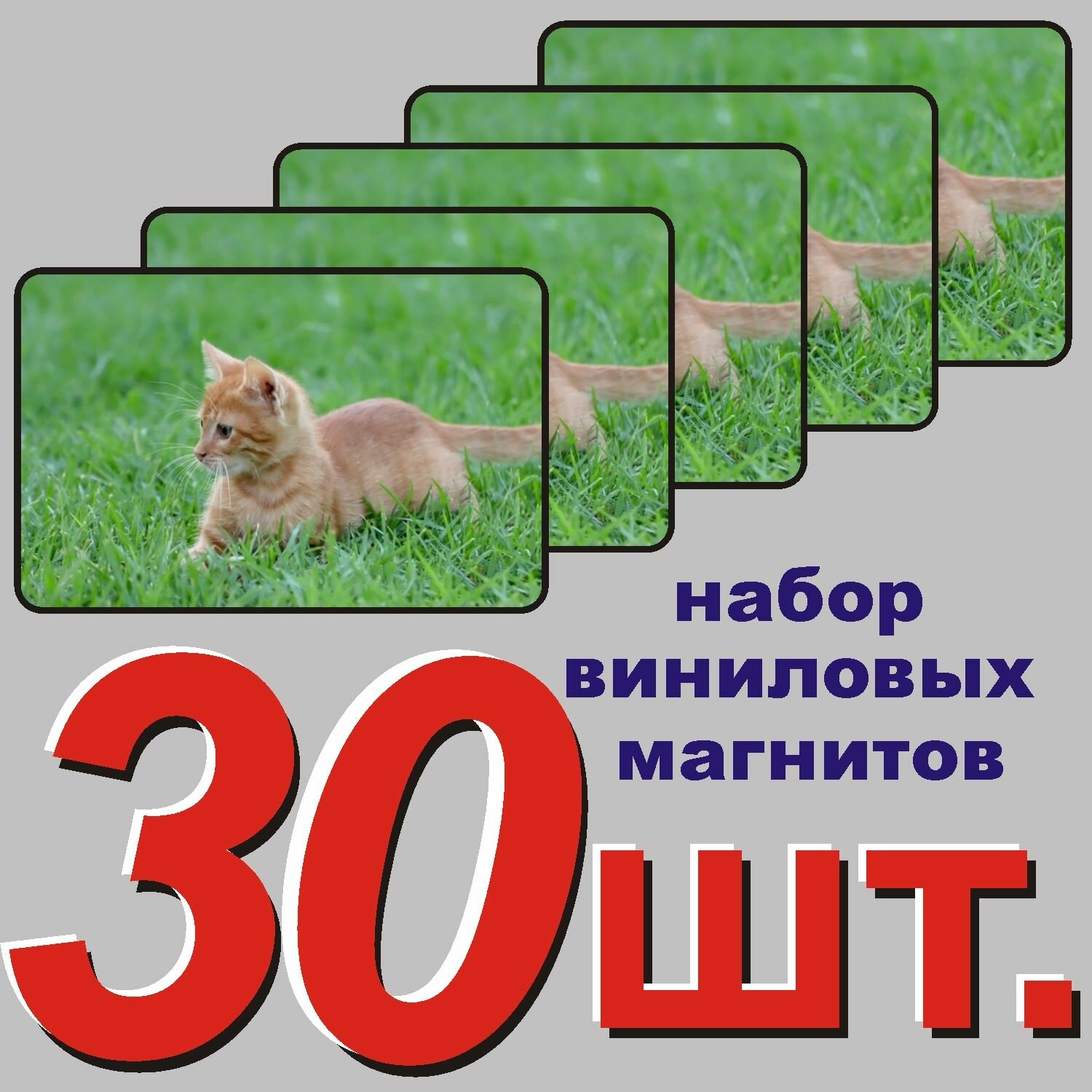 Магнит на холодильник "Котики" 30 шт.