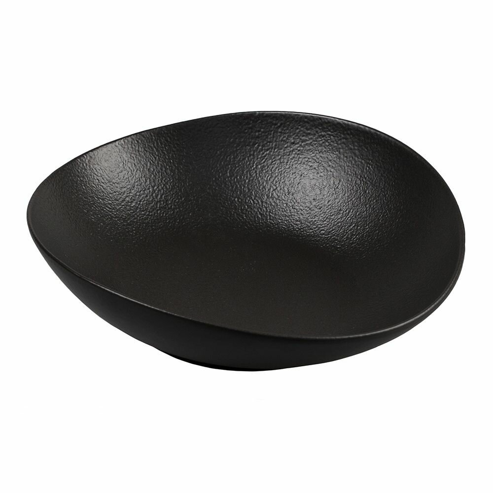 Салатник фарфоровый "Black Raw Steller" овальный L-27см