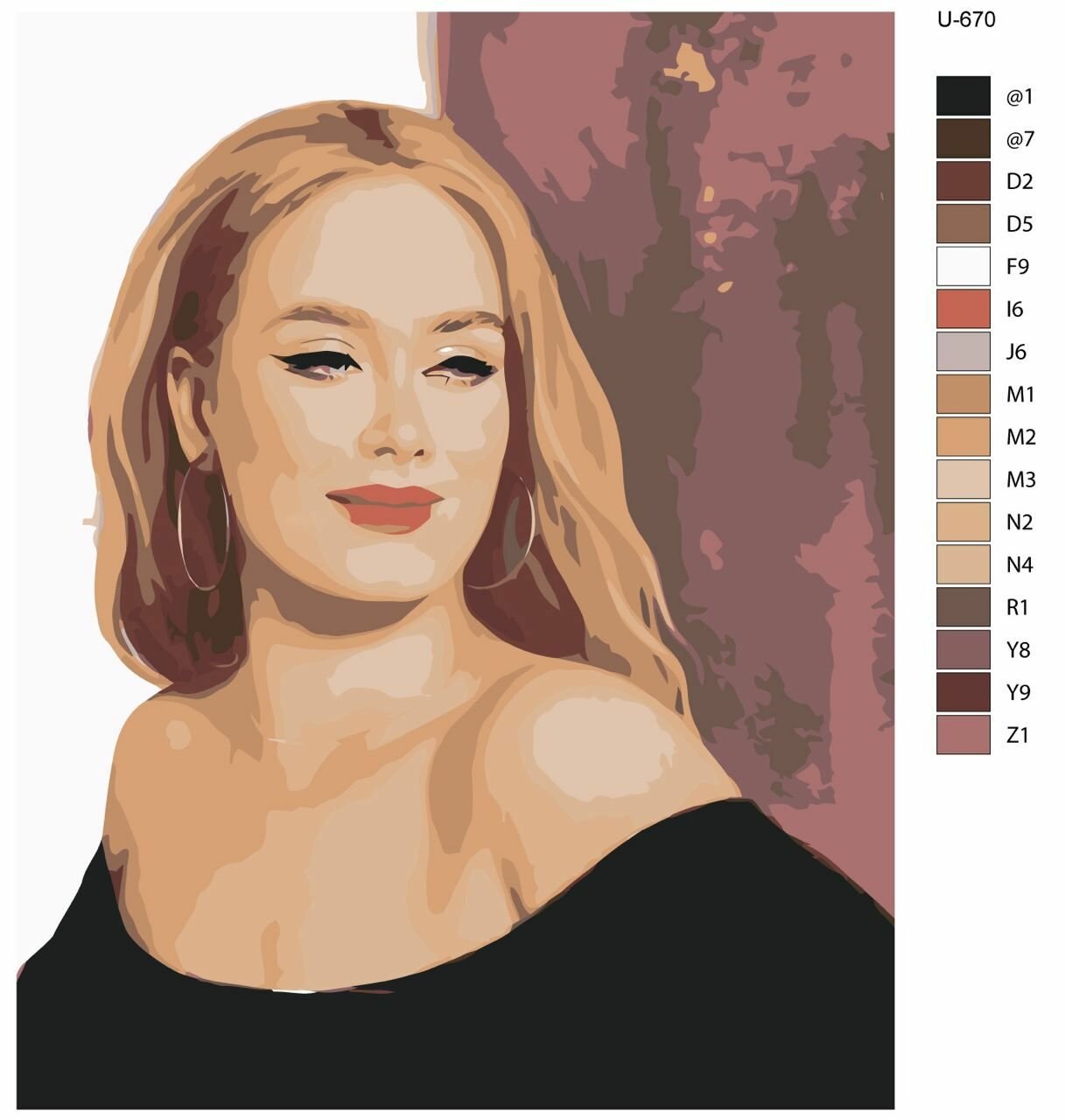 Картина по номерам U-670 "Адель" 60x80 см