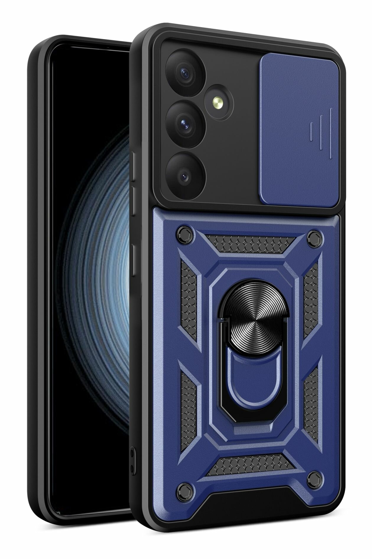 Чехол противоударный armors для Samsung A35 5G / Самсунг А35 5G с защитой камеры (Темно-синий)