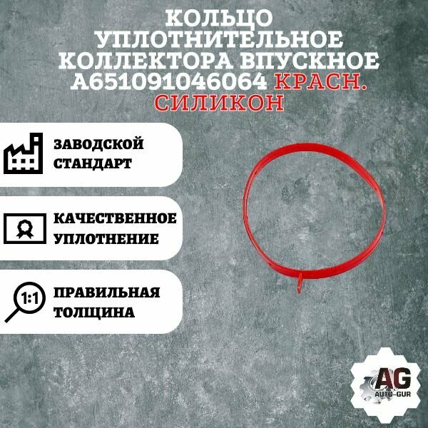 Кольцо уплотнительное коллектора впускное А651091046064 красн. силикон