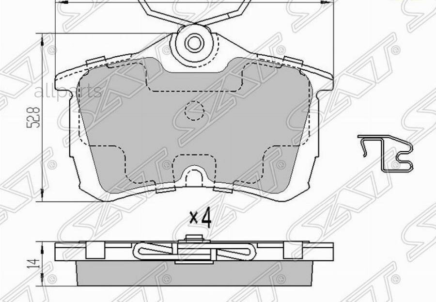 SAT ST-43022-SEA-E01 Колодки тормозные (Сзади) Honda Accord 97-11