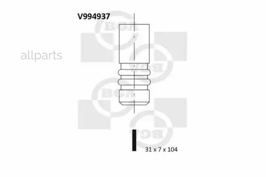 BGA V994937 Клапан двигателя впускной [31x7x104.1] VOLVO 850, 960 2.0-3.0 90-