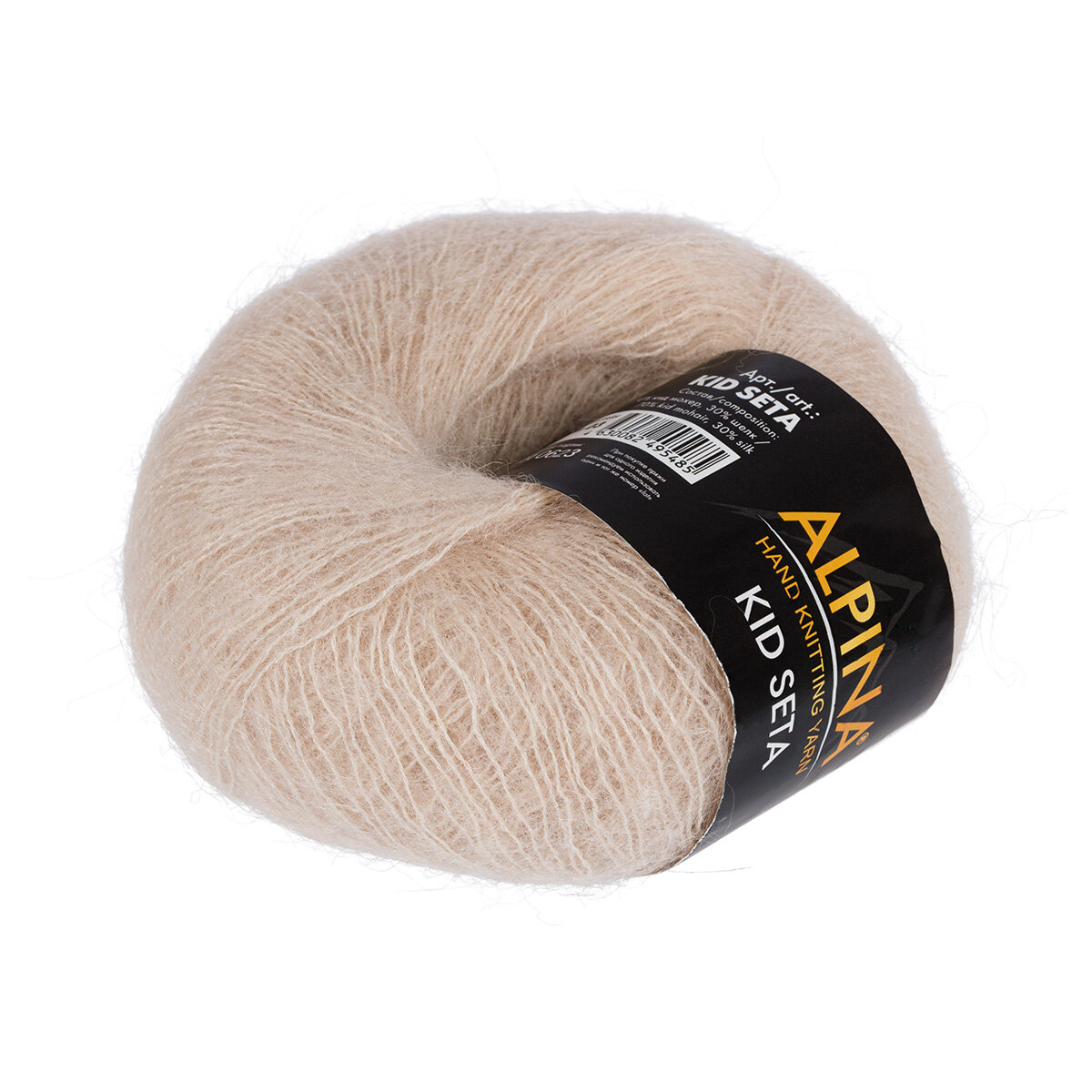 Пряжа Alpina "KID SETA" 70% кид мохер, 30% шелк 4 шт. по 25 г 225 м №03 бежевый